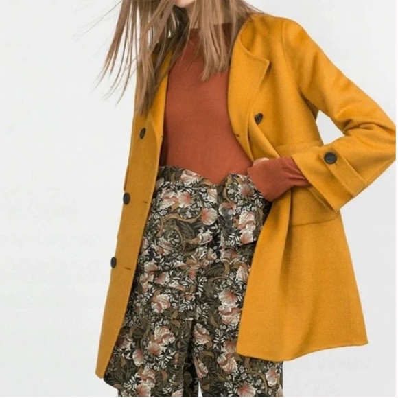 Zara | Jackets & Coats | New Zara Woman Wool Blend Double Breasted ...